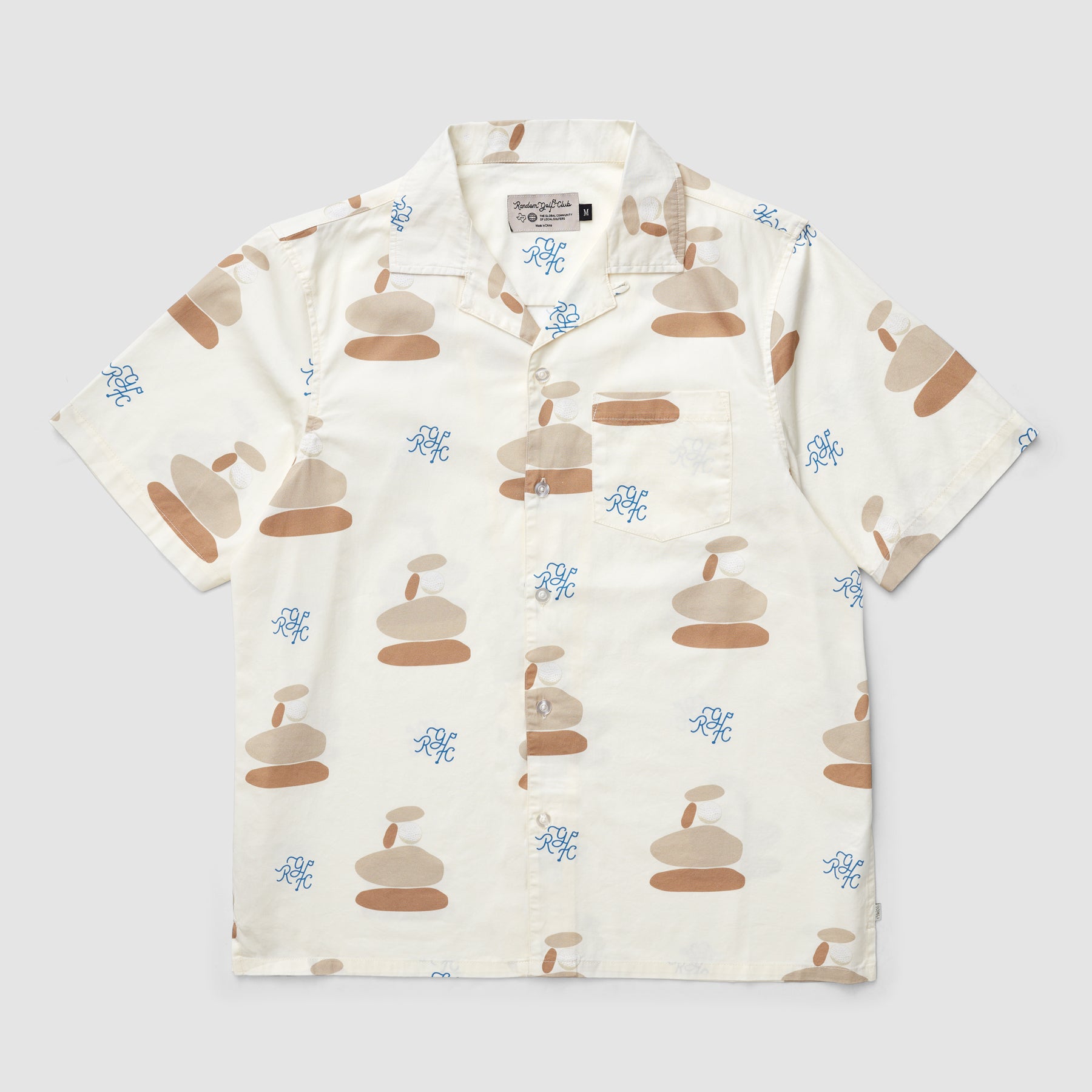 Monogram Cairn Camp Shirt (Eggshell) | Random Golf Club